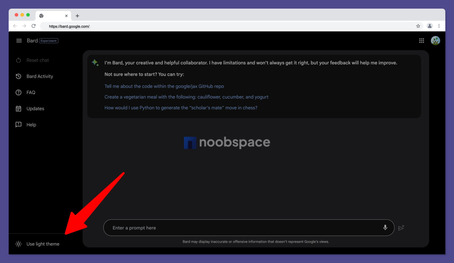 How To Enable Google Bard Dark Theme (2025) | NoobSpace