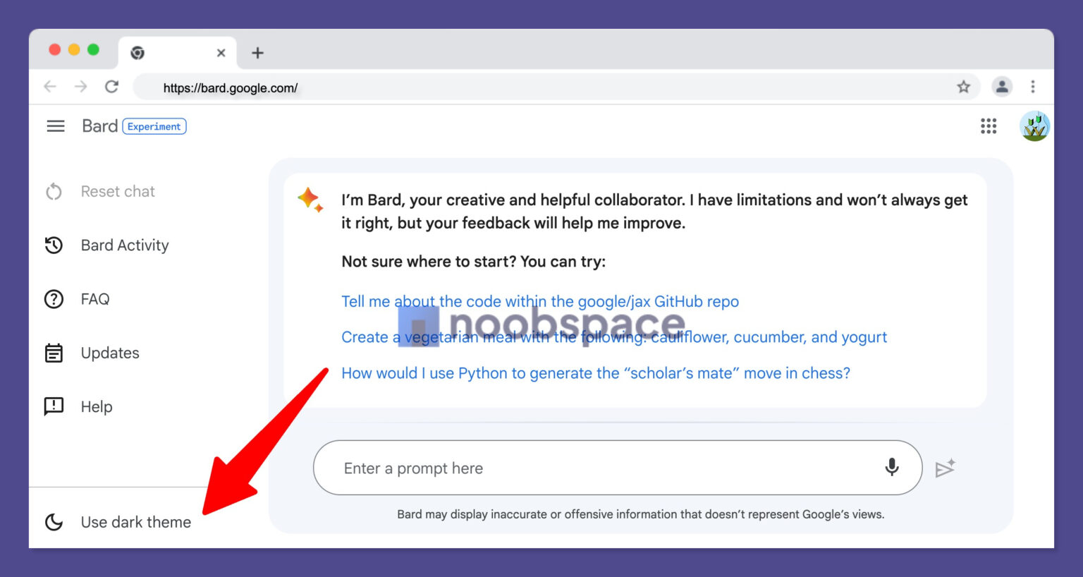 How To Enable Google Bard Dark Theme (2025) | NoobSpace