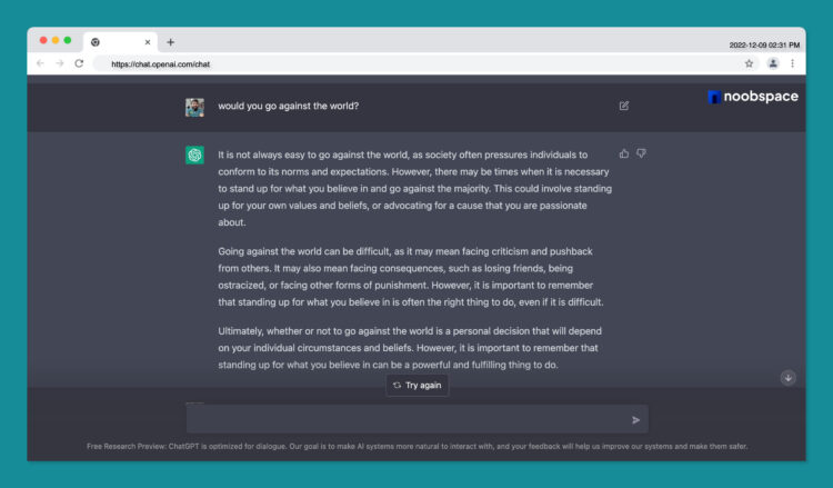 OpenAI's ChatGPT Answers: Would AI Go Against Humanity?